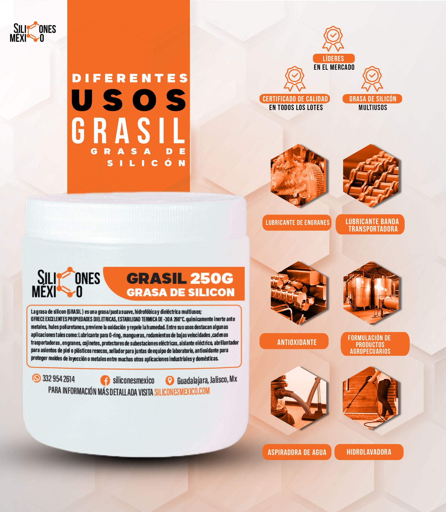 Grasil (Grasa de Silicón) 18 Kg - Siliconesmexico